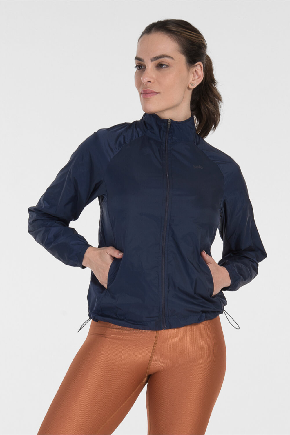 Jaqueta Corta Vento Windblock Feminina Azul Marinho